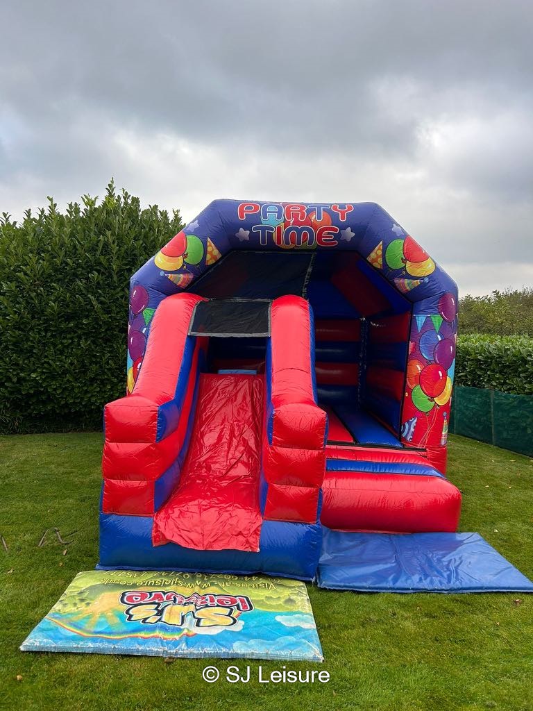 Partytime Red & Blue Disco Front Slide Combo - Bouncy Castle Hire ...