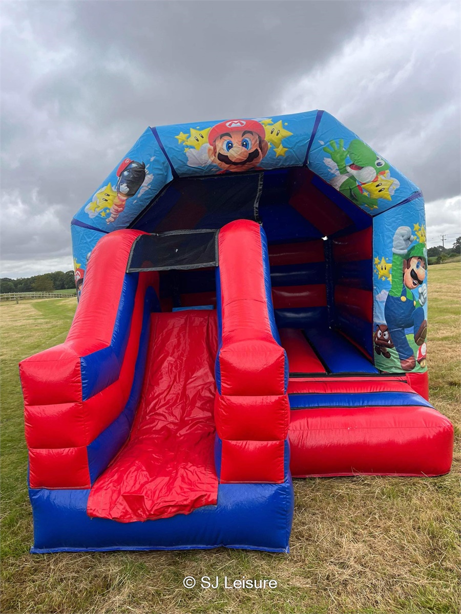 Super Mario Bouncy Castle Front Slide Combo - Bouncy Castle Hire ...